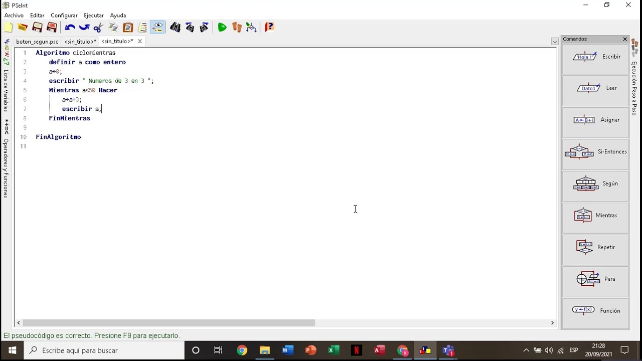 Ciclos de Repetición en PSeInt | Ciclo Mientras | Ciclos en PSeInt ...