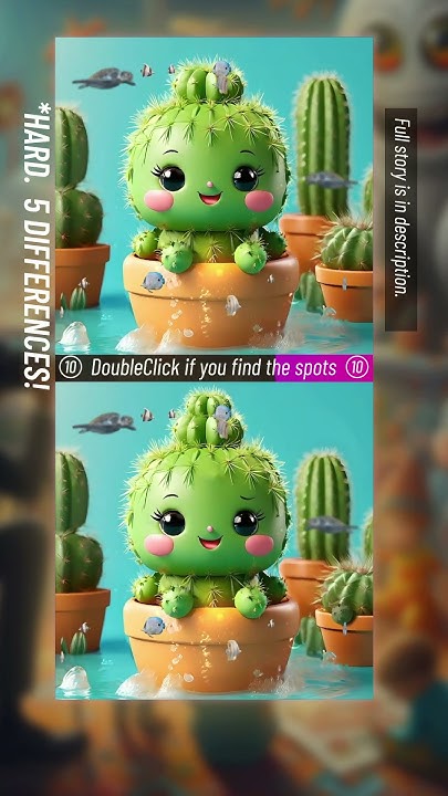 Find the difference-Hard-Cactus[Spot the difference] #moving #틀린그림찾기 ...