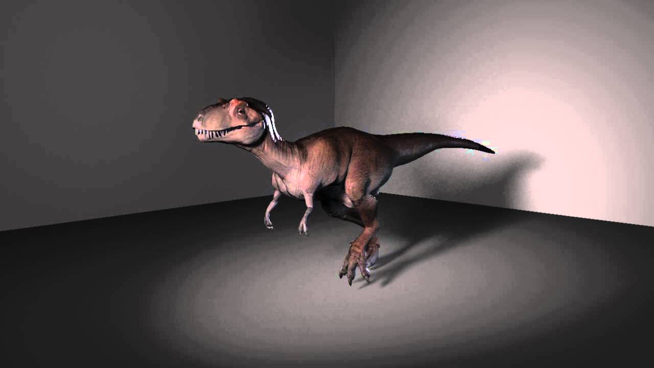 Allosaurus Animation walk cycle - YouTube