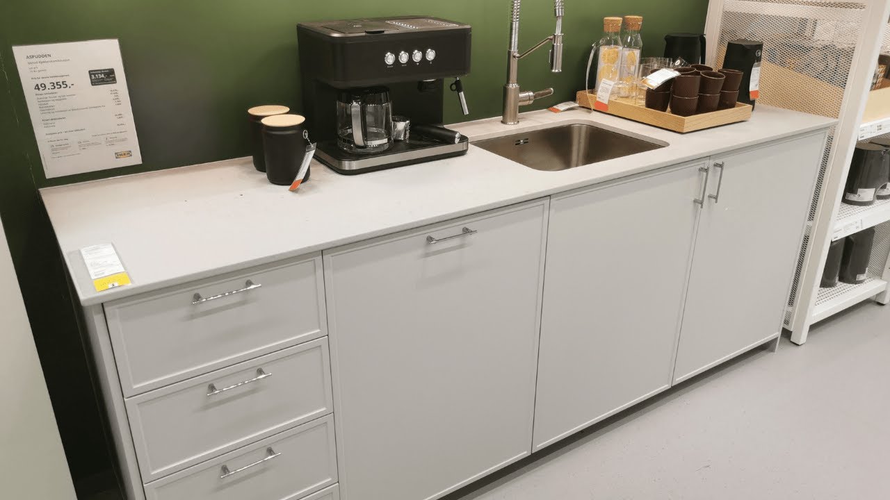 IKEA ASPUDDEN Light Gray Kitchen – Minimalist Door Front Walkthrough ...