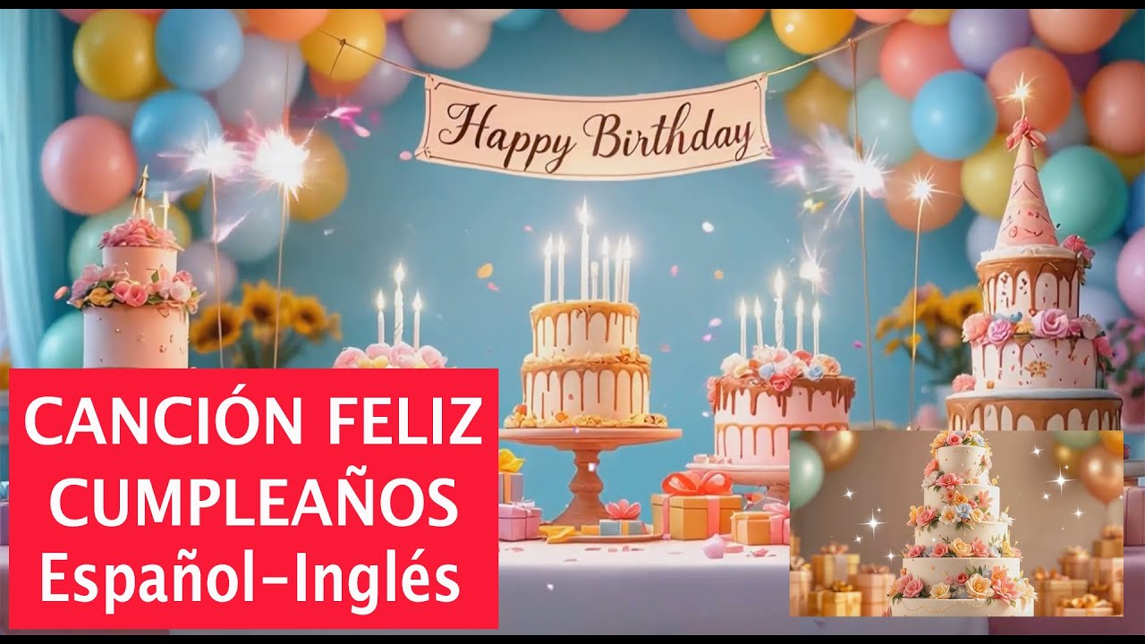 Canción Cumpleaños Feliz en Español - Inglés 🎵 HAPPY BIRTHDAY SONG ...
