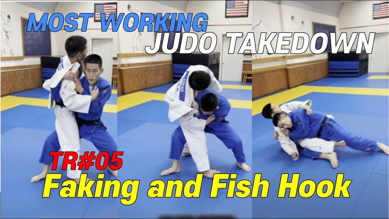 #05 Judo 🦵Fish Hook after 🥶faking for Jiujitsu take down #judo # ...