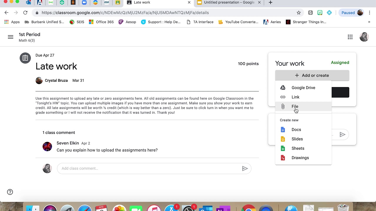 How to Upload to Google Classroom - YouTube