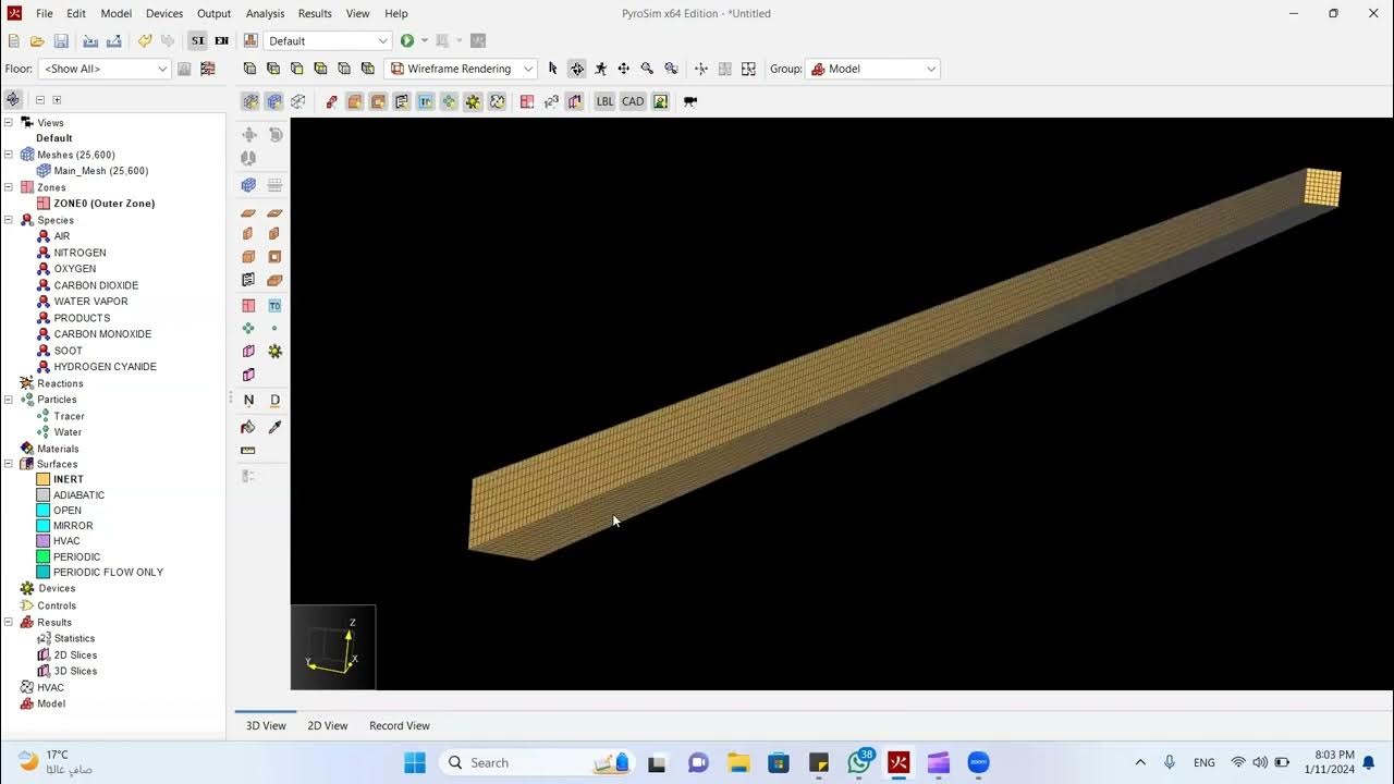 Fire CFD Analysis inside a tunnel with Pyrosim & FDS (Geometry Drawing ...