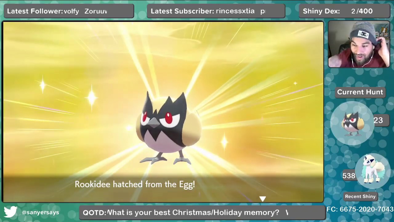 Shiny Rookidee In 23 Eggs! Pokemon Sword and Shield Twitch Live Shiny ...