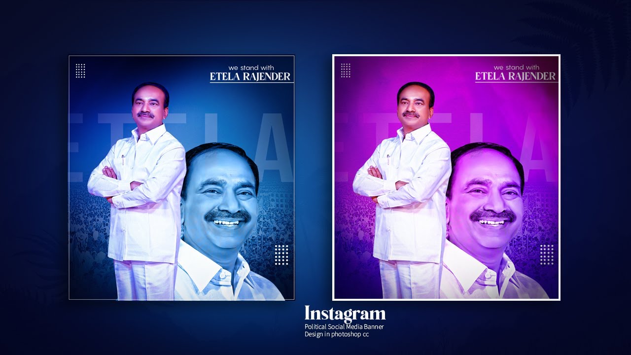 Political Social Media Banner Design in Photoshop | TRS Poster Design | Tejathegraphicdesigner ...