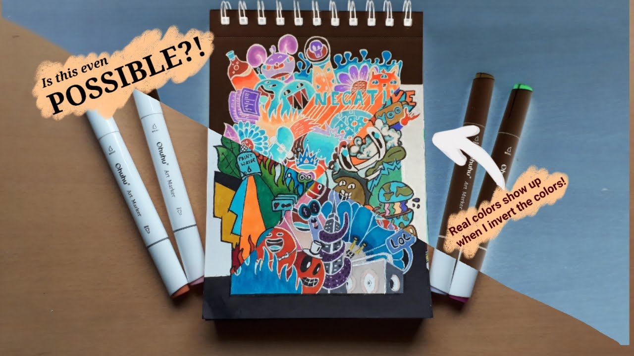 I made a Drawing with Negative colors | Negative Art Challenge ...