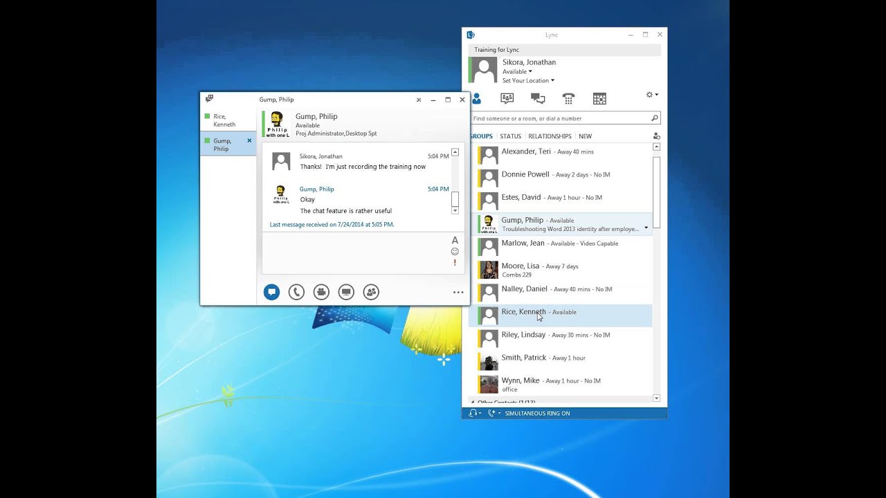 Lync Client: Chat - YouTube