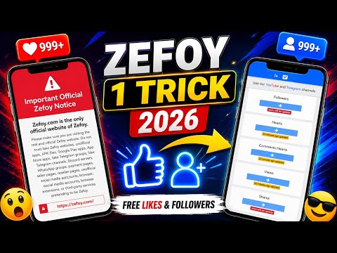Zefoy New Trick 2026 | Latest Update ✅ 100% Working | Free TikTok Followers