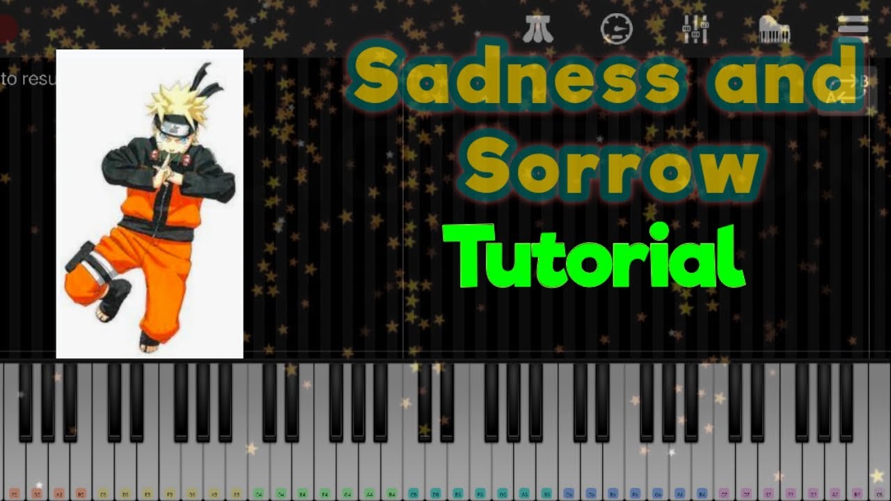 Naruto Sadness and sorrow on perfect piano tutorial easy - YouTube