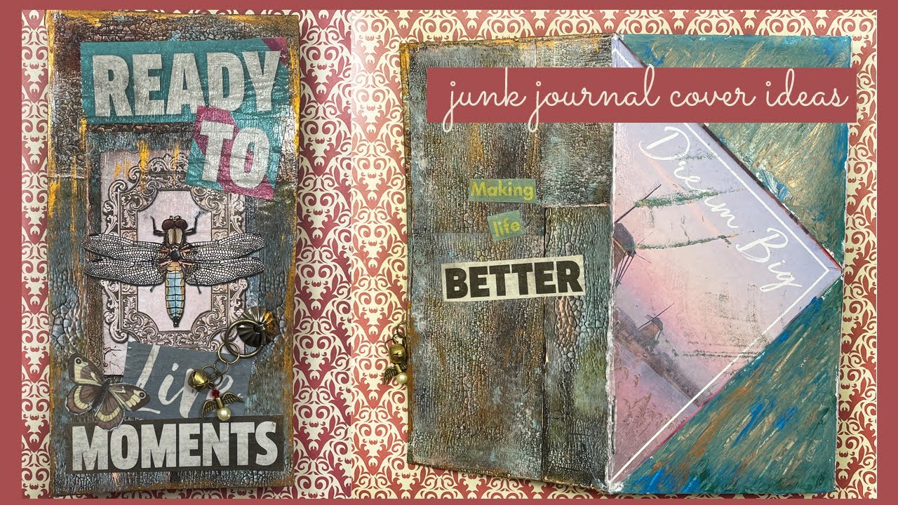 Junk journal cover ideas embellishments diy texture @TracieFoxCreative ...