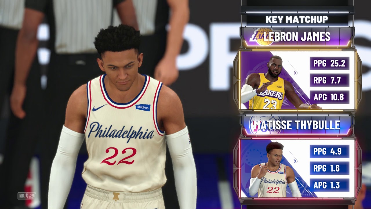 NBA 2K20 - (New City Uniforms) Los Angeles Lakers vs Philadelphia 76ers ...