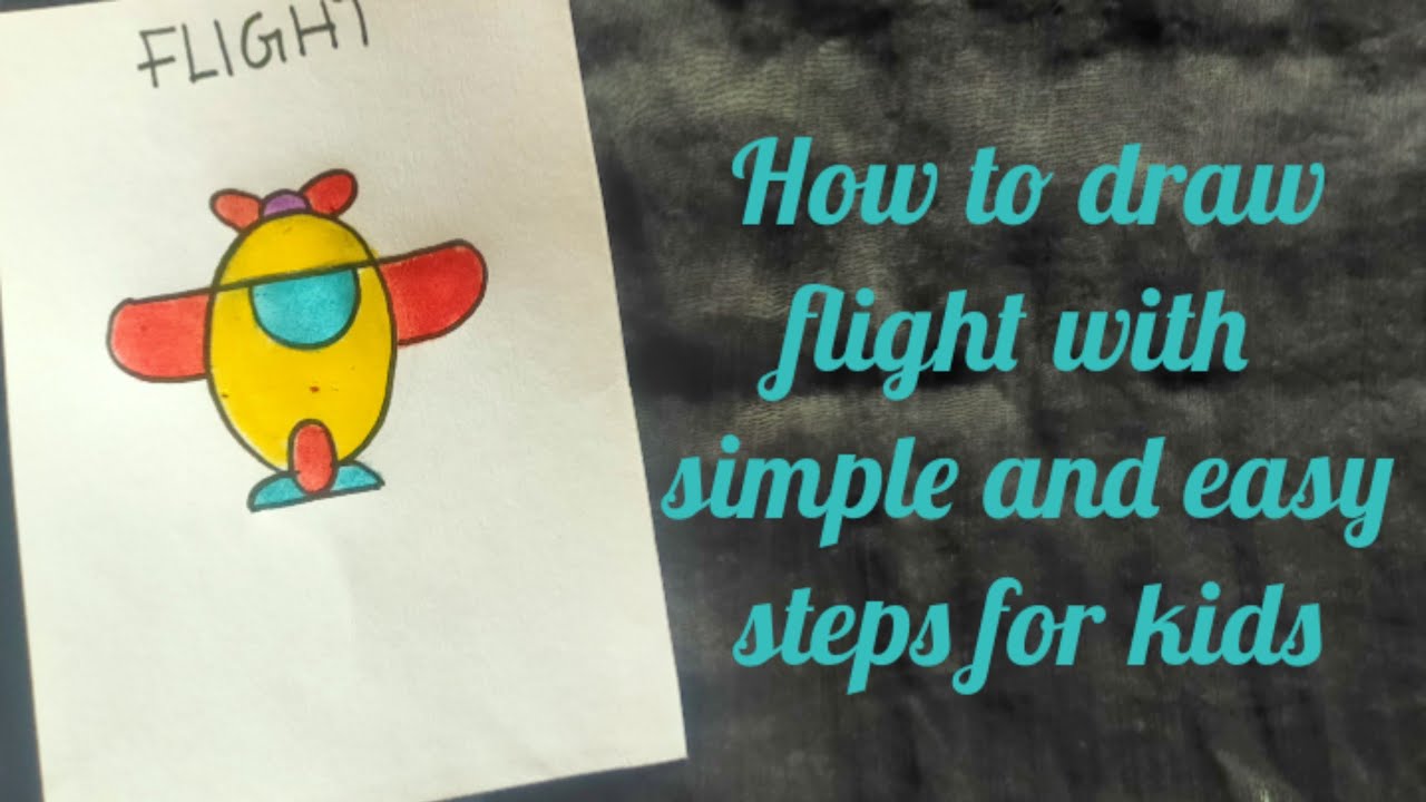 How to draw flight | easy and simple flight drawing | kids drawing ...