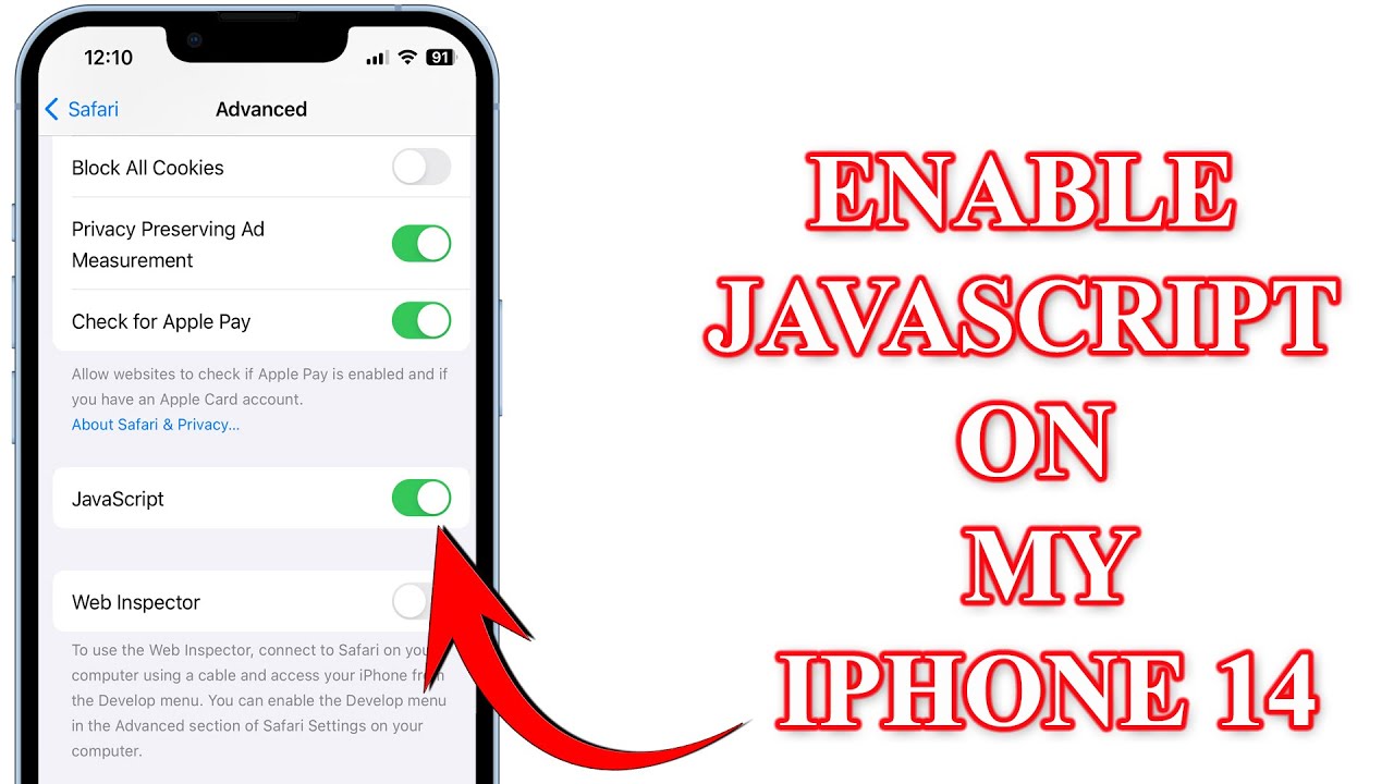 How to enable javascript on safari iphone 14 - YouTube