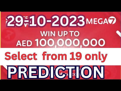 MEGA 7 EMIRATES DRAW PREDICTION | SELECT FROM 19 ONLY | 29-10-2023 # ...