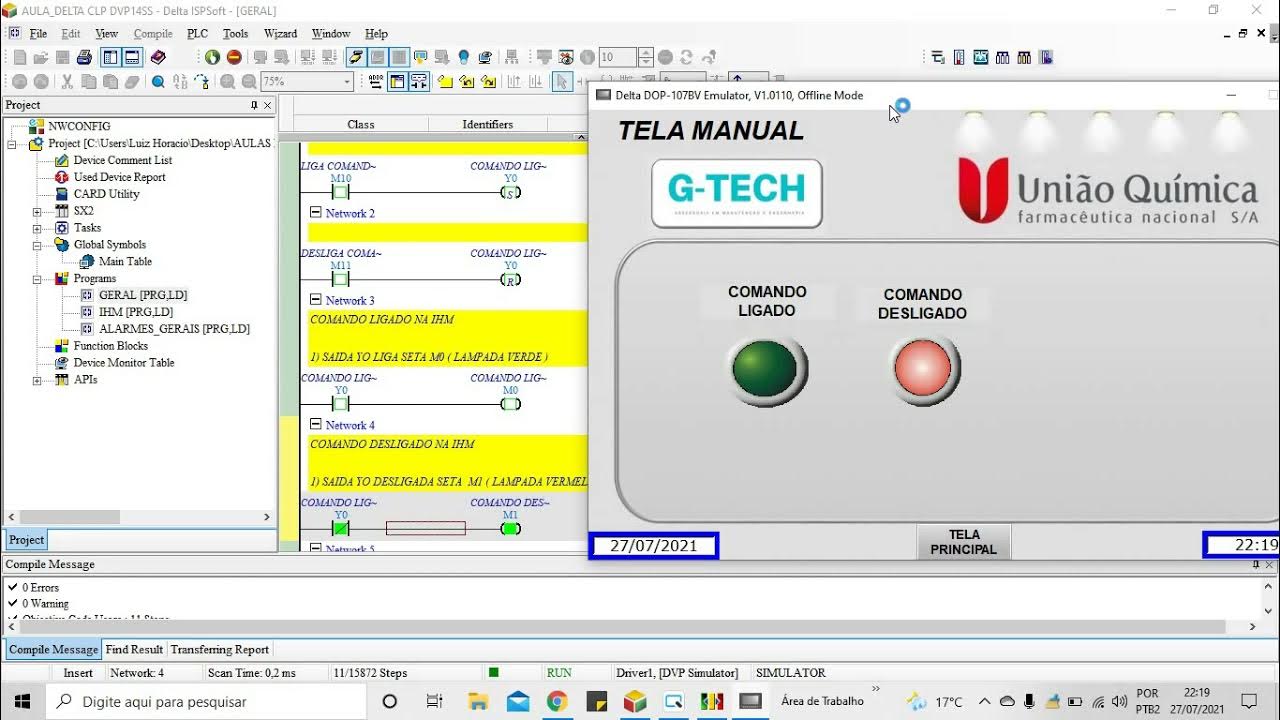 AULA 15 SIMULANDO CLP COM IHM USANDO SET E RESET NA BOBINA COIL - YouTube