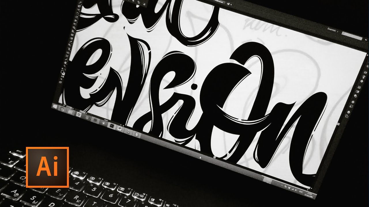 Speed Art | Digitizing of Hand Lettering in Adobe Illustrator | Third ...