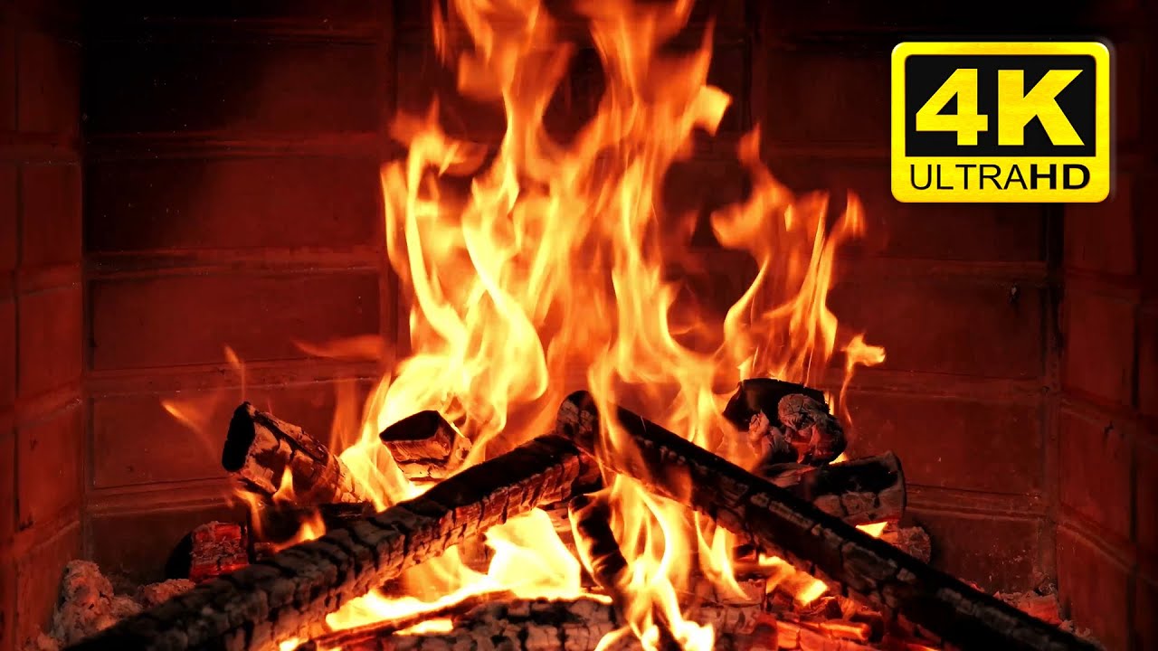 🔥 Cozy Fireplace 4K Ultra HD. Fireplace with Crackling Fire Soundsscape ...