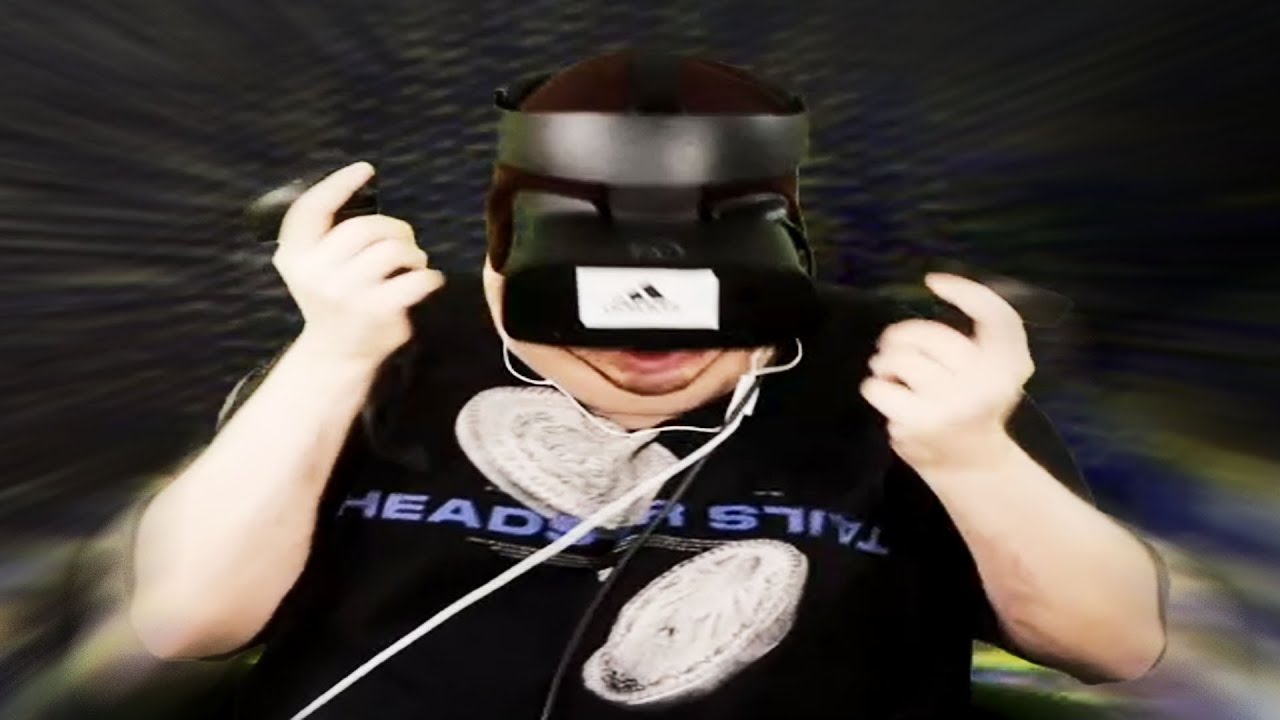 overweight man plays vr horror games - YouTube