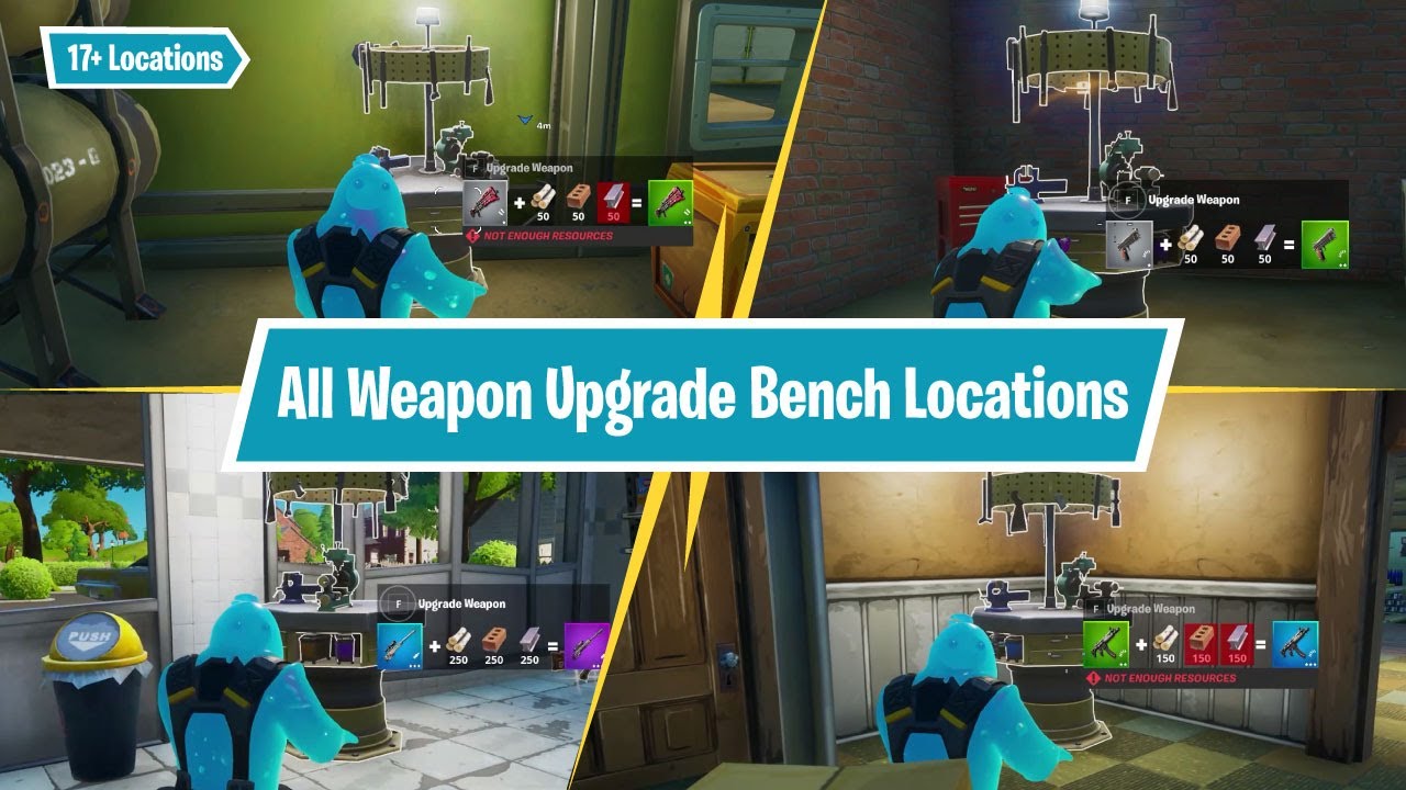 All Weapon Upgrade Bench Locations in Fortnite Chapter 2 - YouTube