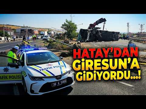 Kayseri'de Yolcu Otobüsü Devrildi... 1Ölü 24 yaralı!