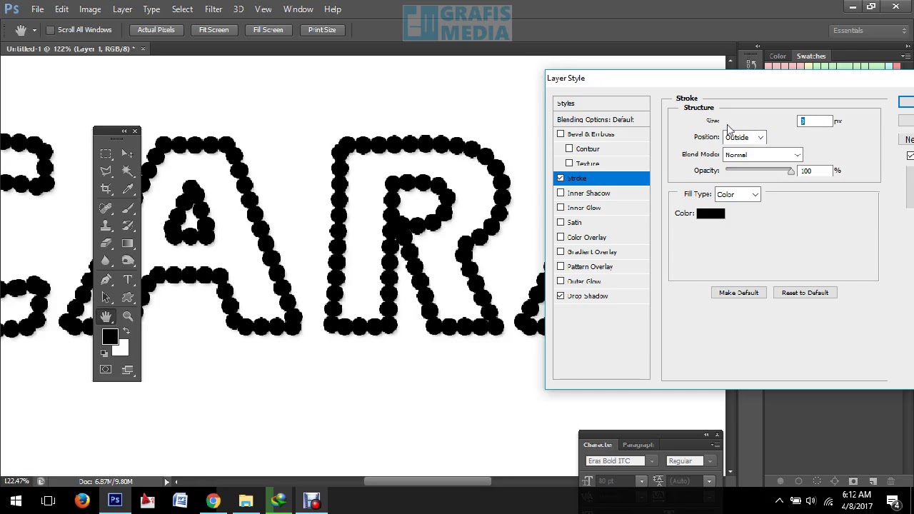 cara membuat tulisan titik titik di photoshop - YouTube