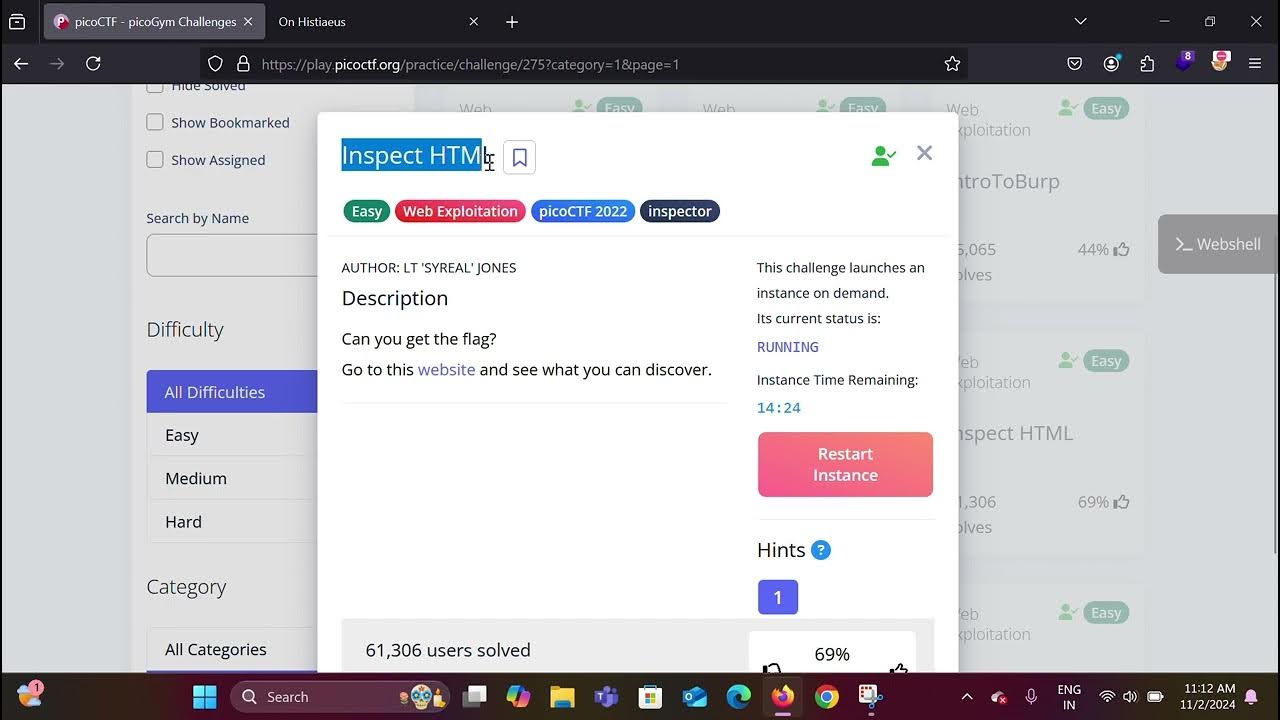 PICOCTF CHALLENGE| PICOCTF 2022 INSPECT HTML| PICOCTF WEB CHALLENGE 6| HOW TO CATCH THE FLAG ...
