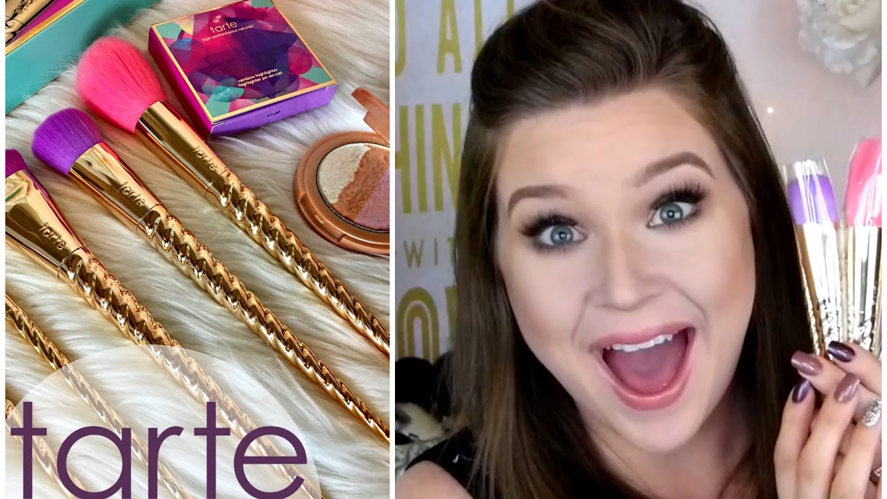 NEW Tarte Magic Brushes & Rainbow Highlight | Unboxing & Review - YouTube