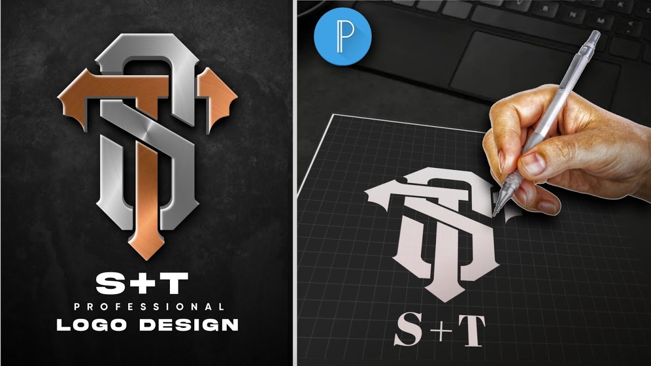st logo design | st logo design pixellab | logo for youtube channel ...