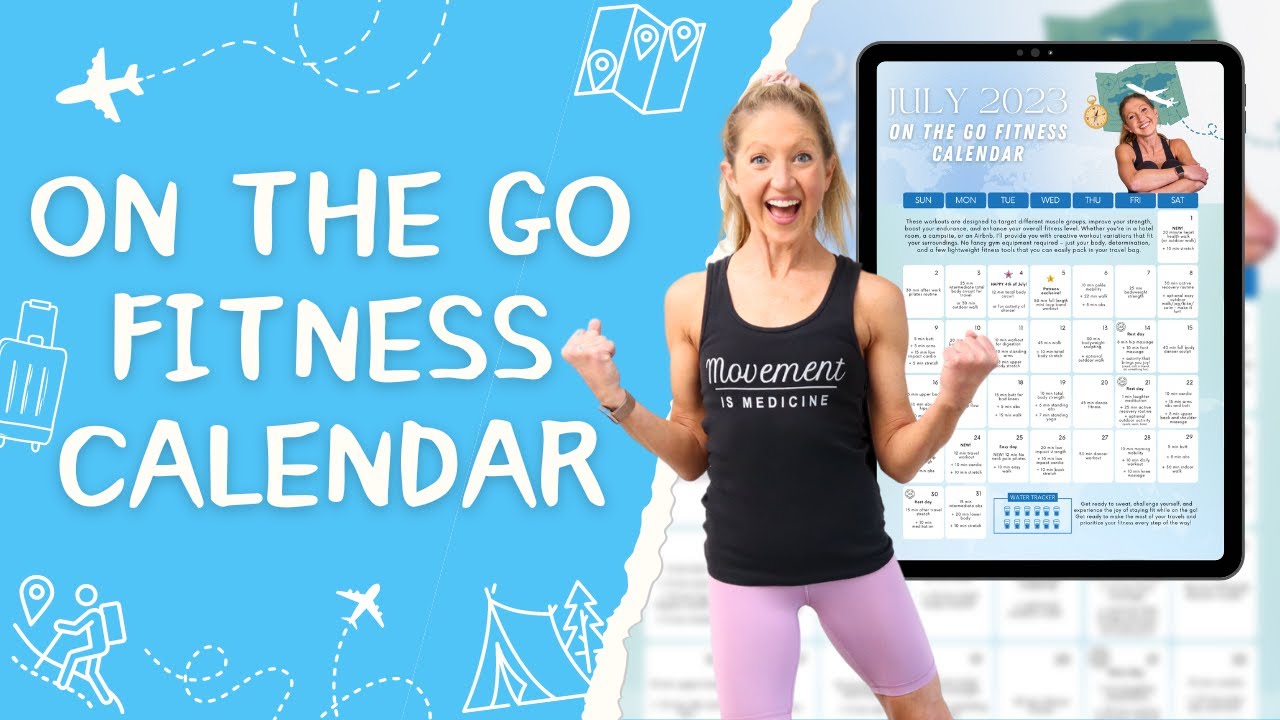 Travel Fitness 30 Day Workout Plan. (ON THE GO FITNESS CALENDAR) - YouTube