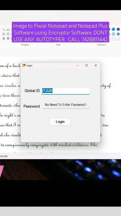 Pixcel Notepad #notepadplus #starttxt #rtxnotepad #convertimagetotext using Encryptor 7428811442 ...