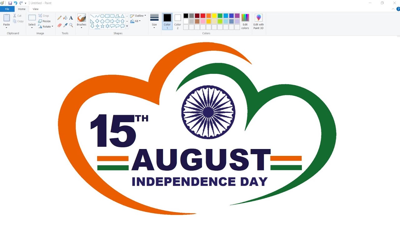 How to draw in Ms Paint | Independence day Drawing | Independence Day ...