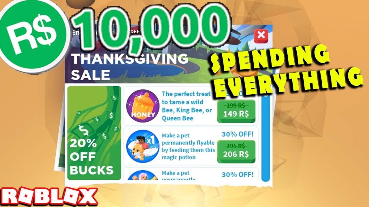 SPENDING ALL MY ROBUX ON THE THANKSGIVING SALE in ROBLOX ADOPT ME - YouTube