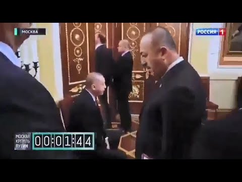 Skandal Görüntüler...  Putin, Erdoğan ve heyetini dakikalarca kapıda bekletmiş..