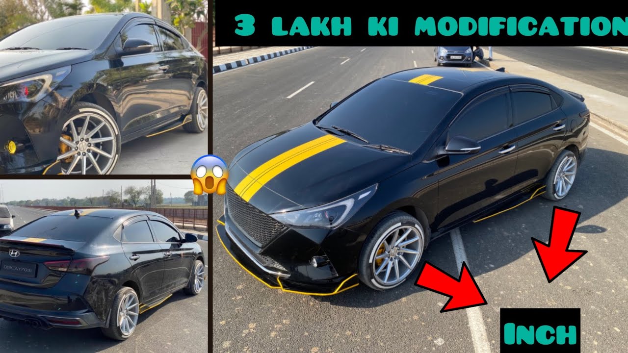 🔥🔥Hyundai Verna🔥Full Modified😱🔥|| M3 SPOILER😱 || Alloy wheels🔥|| Audio ...