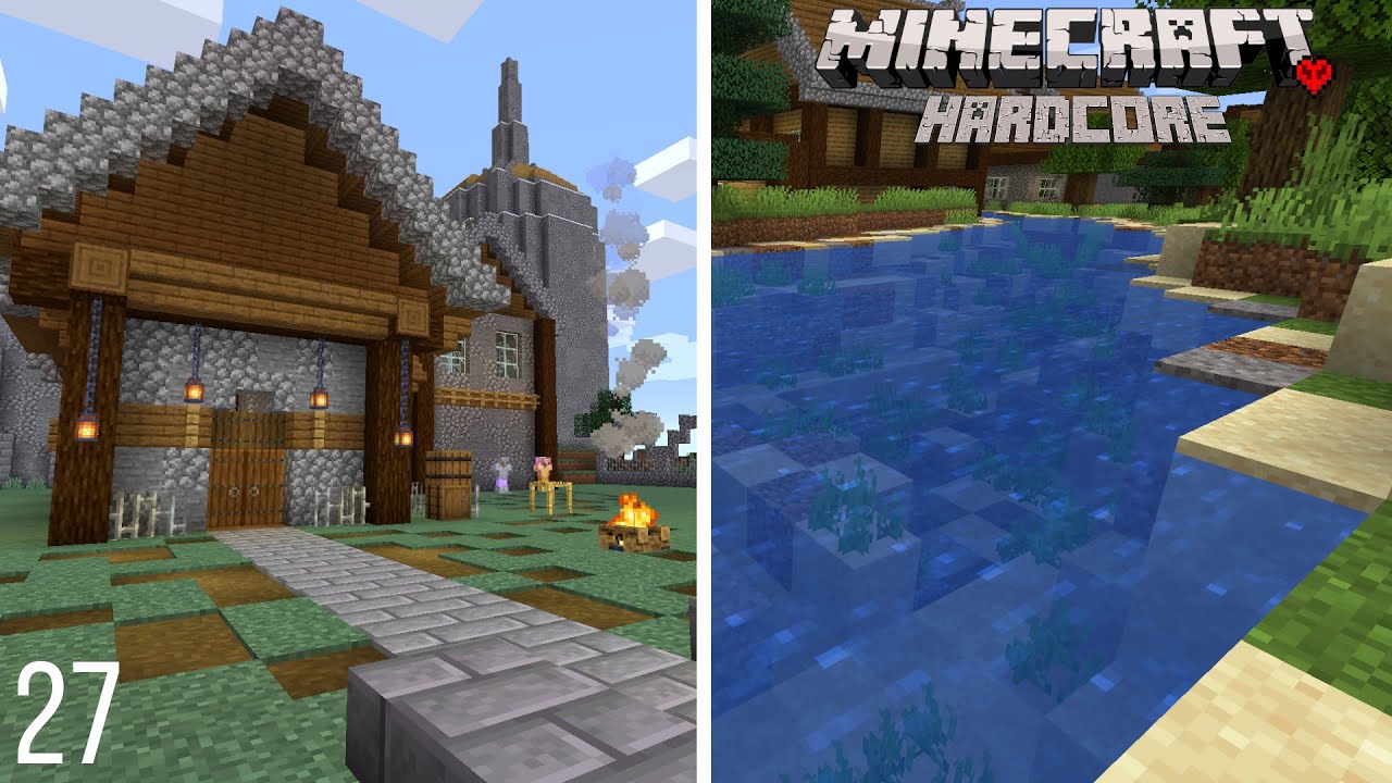 "BARRACKS AND RIVER TERRAFORMING" Minecraft Hardcore Serenty Ep27 - YouTube