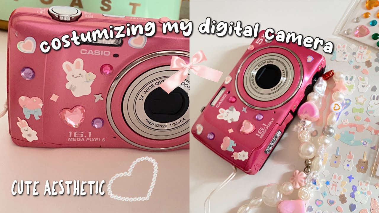 Decorating my digital camera 🎀| aesthetic and cute, coquette - YouTube
