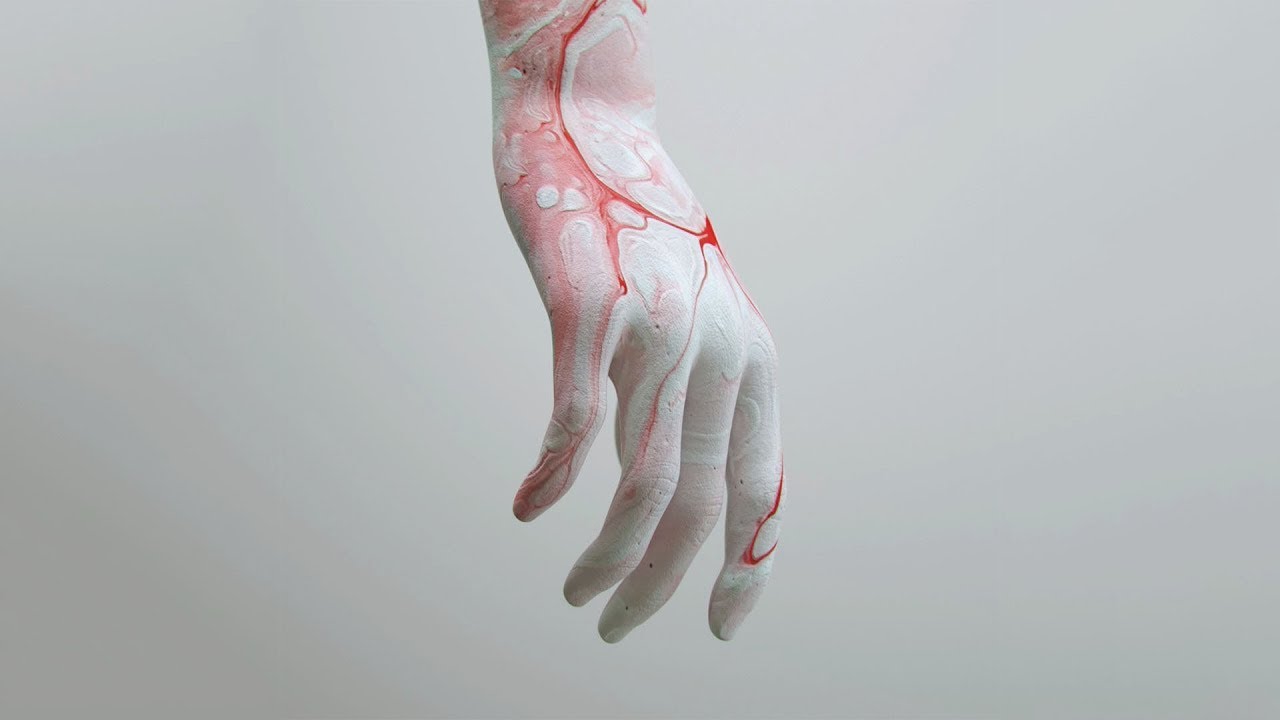 Painted Hand Art Process - Cinema 4D, Octane Renderer, Photoshop - YouTube