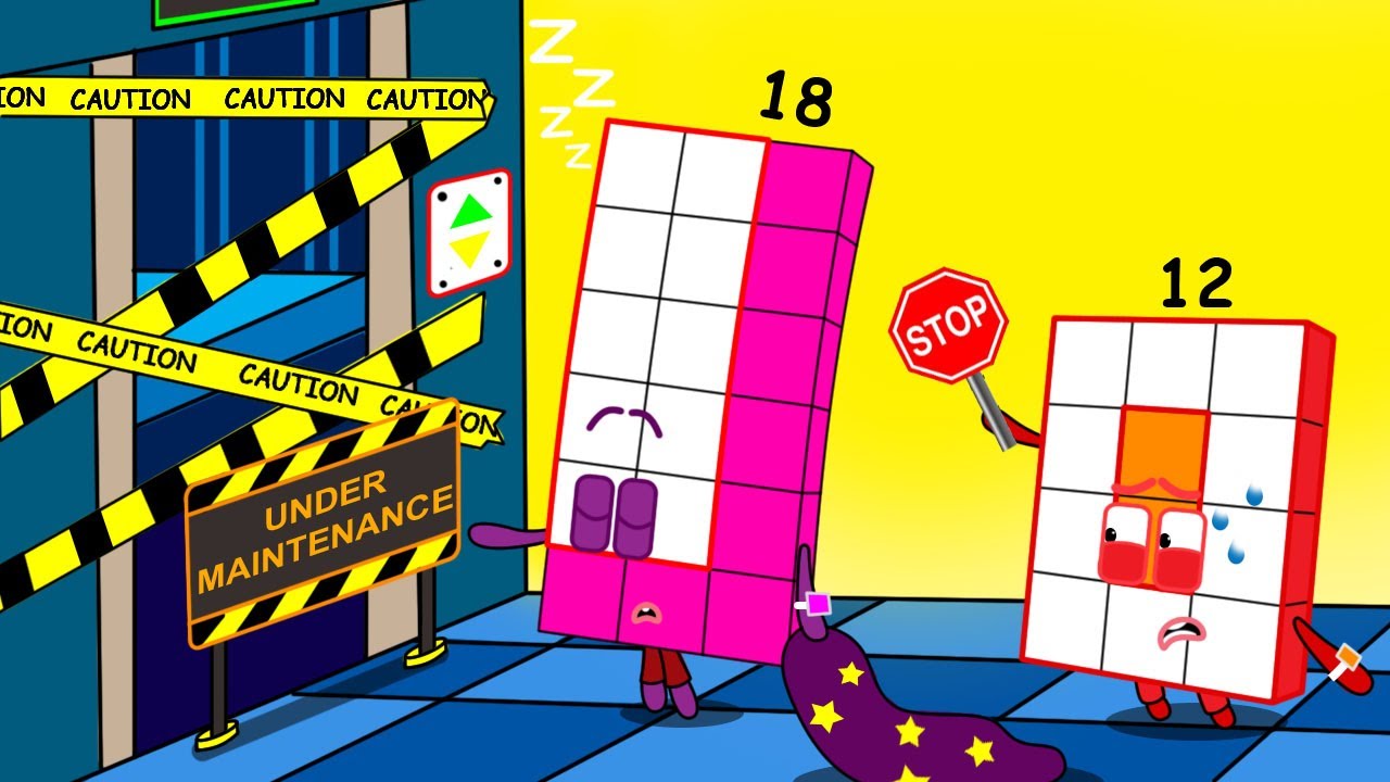 Numberblocks fanmade coloring story || Stop! NB 18 Sleeps Walks to ...