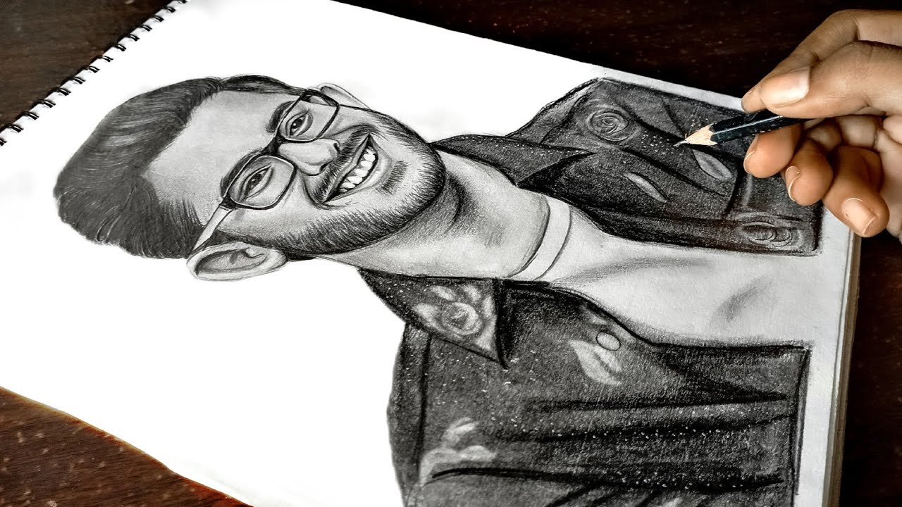 How to draw @CarryMinati 😱🔥, Carry Minati sketch, The Arts Cafe - YouTube