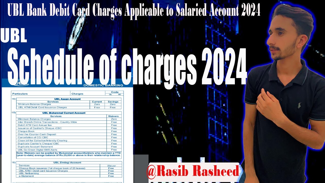 Ubl Bank charges schedule 2024| Bank new charges applicable on salaried ...