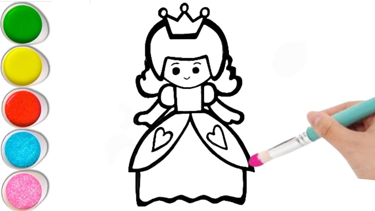 How to draw a Princess | Draw and Paint step by step - YouTube