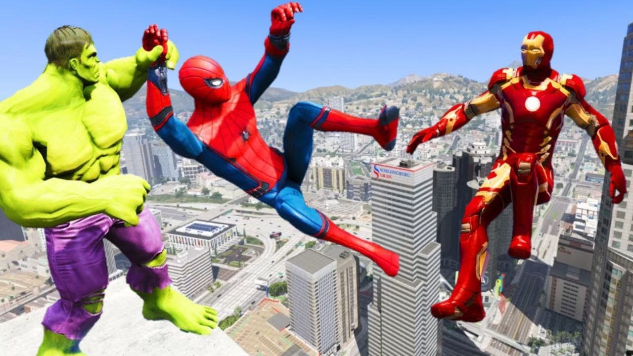 Superhero Jumping off Highest Buildings In GTA 5 (Superhero Builings ...