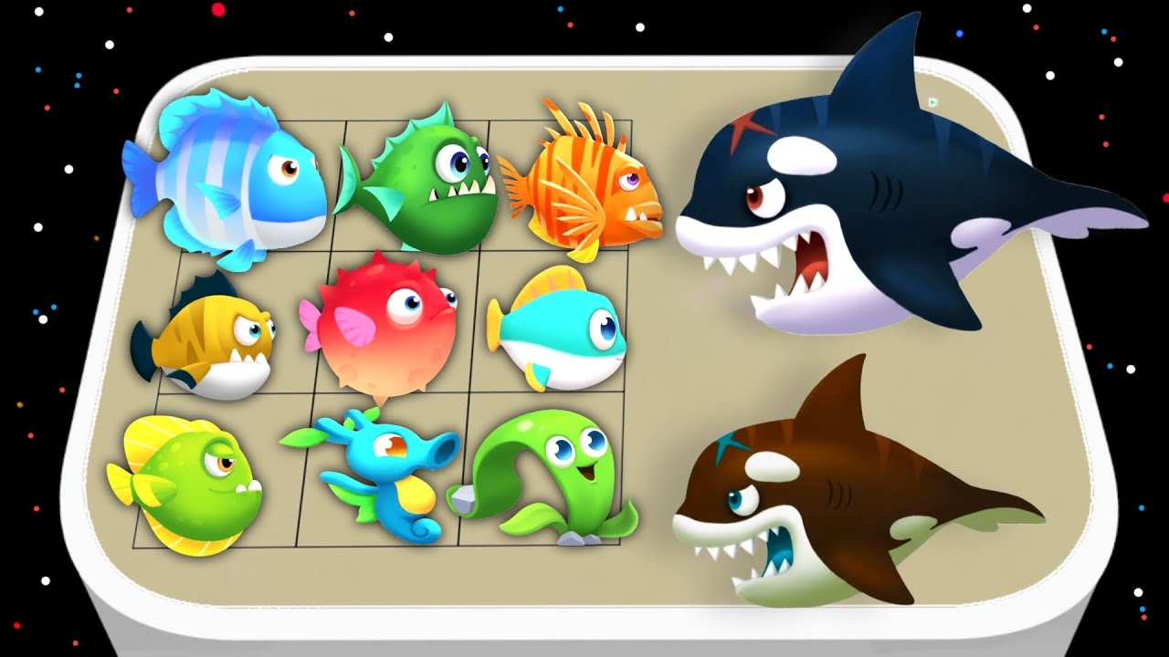 Merge Fish vs Plant - Fish Merge Plants Master Battle, Mega Shark vs ...