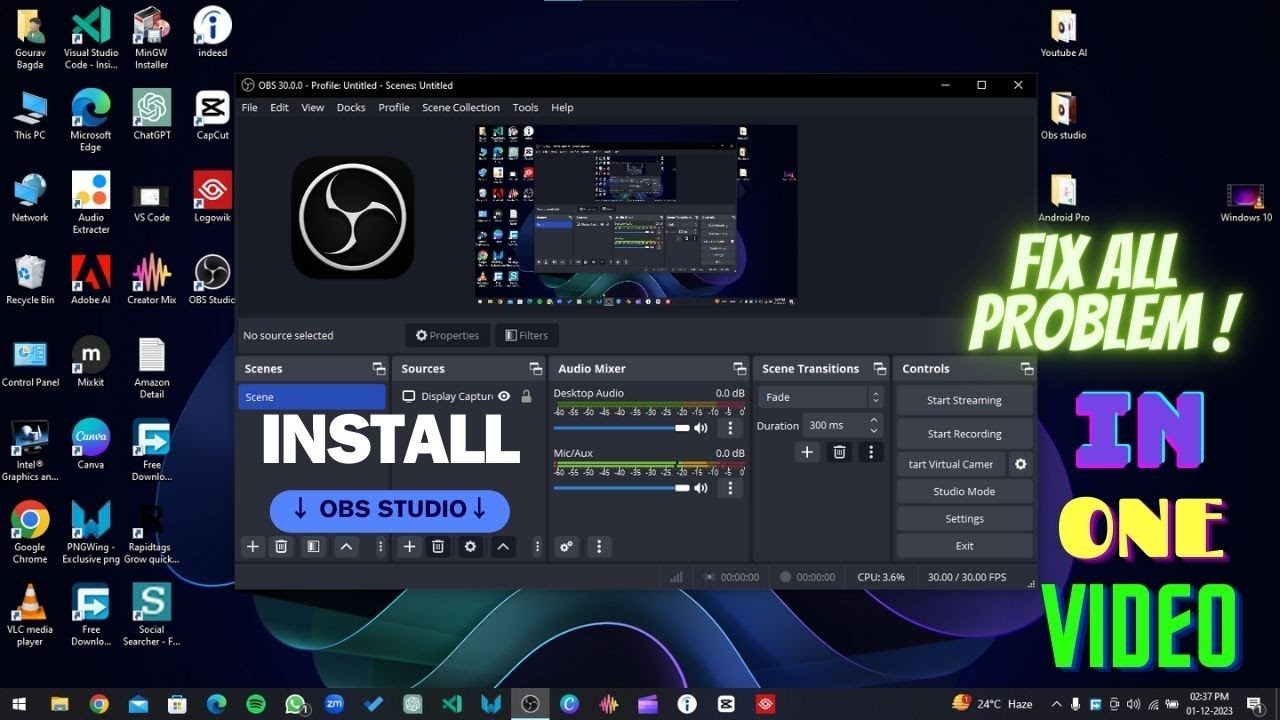 How to download and install OBS Studio Latest Version on Windows || OBS ...