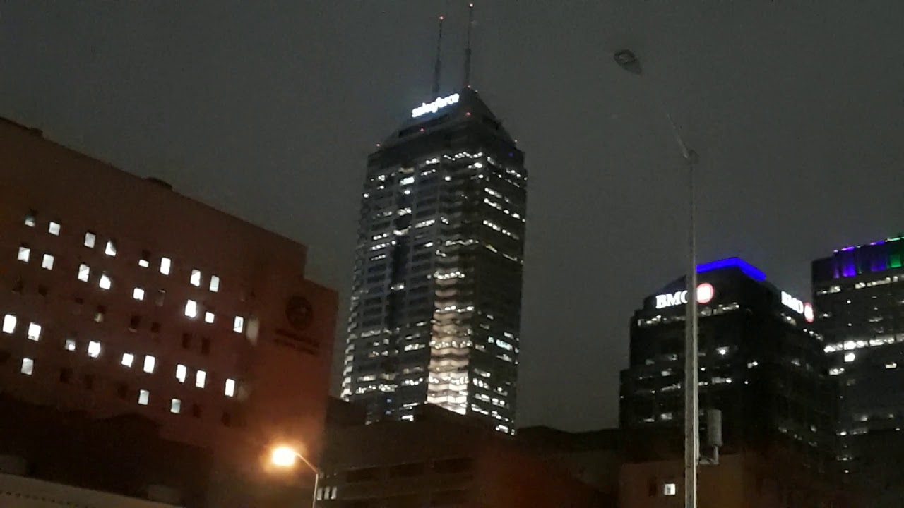 A snapshot of downtown Indianapolis at Night - YouTube