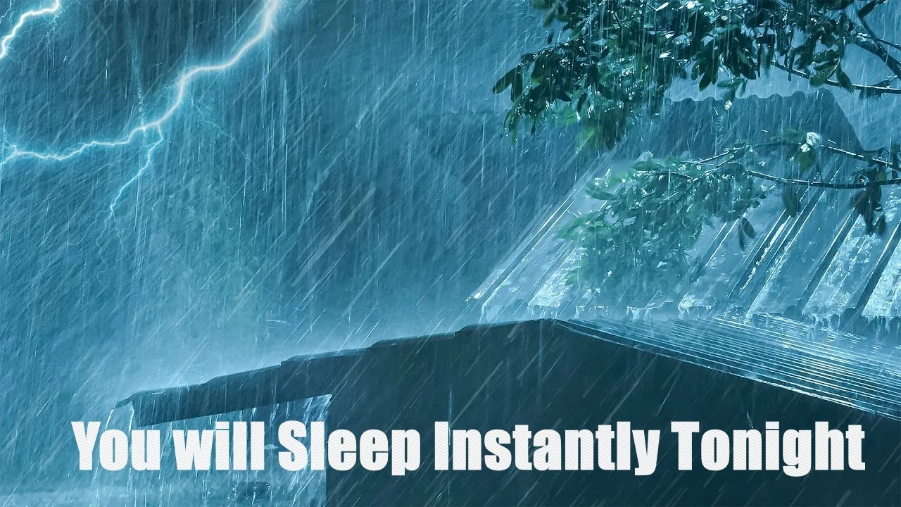 Goodbye Tension to Sleep Immediately with Strong Rain on Tin Roof ...