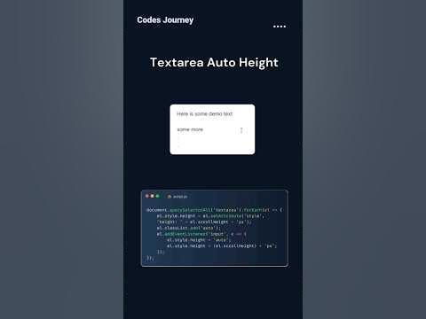 Textarea Auto Height #html #css #javascript - YouTube