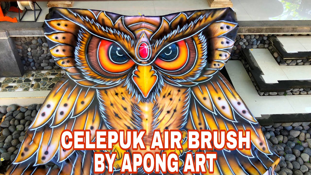 Layang Burung Hantu/Celepuk Air Brush - By Apong Art - YouTube