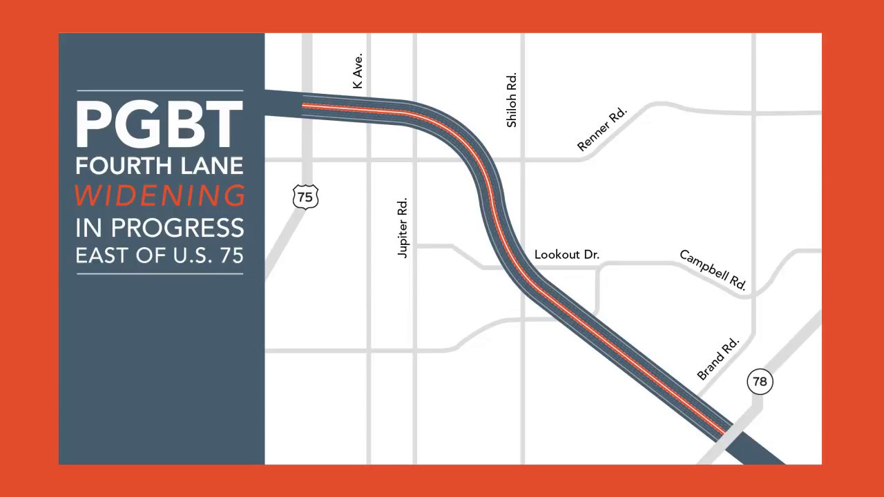 NTTA President George Bush Turnpike (PGBT) Fourth Lane Widening - YouTube